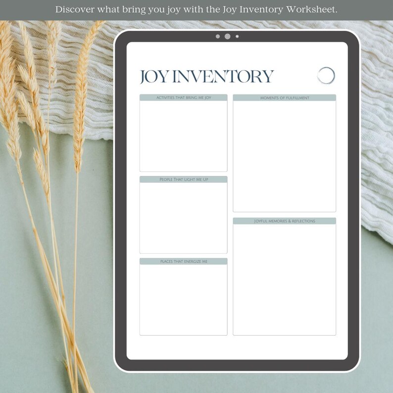 Joy Inventory Worksheet Printable | Digital Download for Self ...