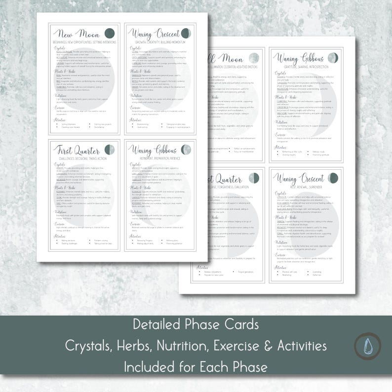 Moon Phases Guide Printable | Guided Lunar Cycle Rituals | Journaling ...