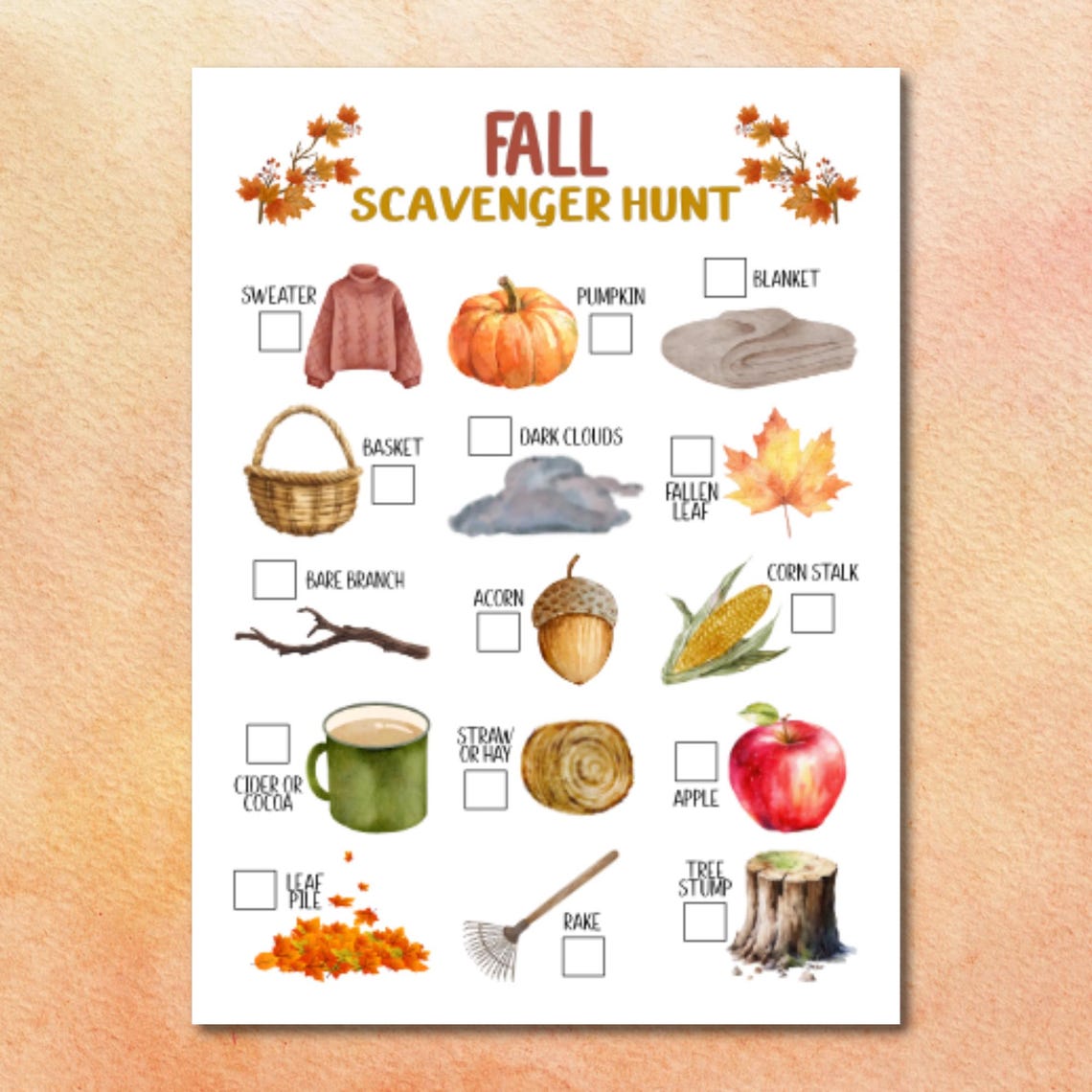 Seasons Scavenger Hunt Bundle | Printable Outdoor Activity | Spring ...