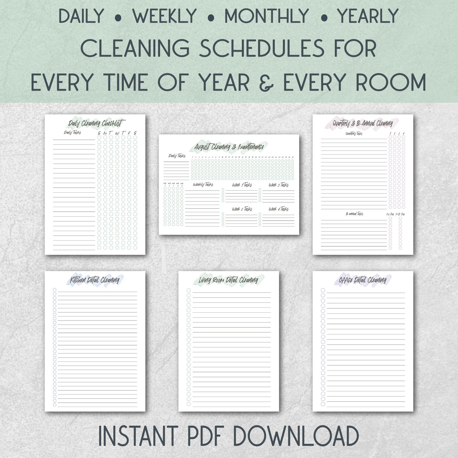 Cleaning Schedule Printable, Printable Cleaning Checklist, Household ...