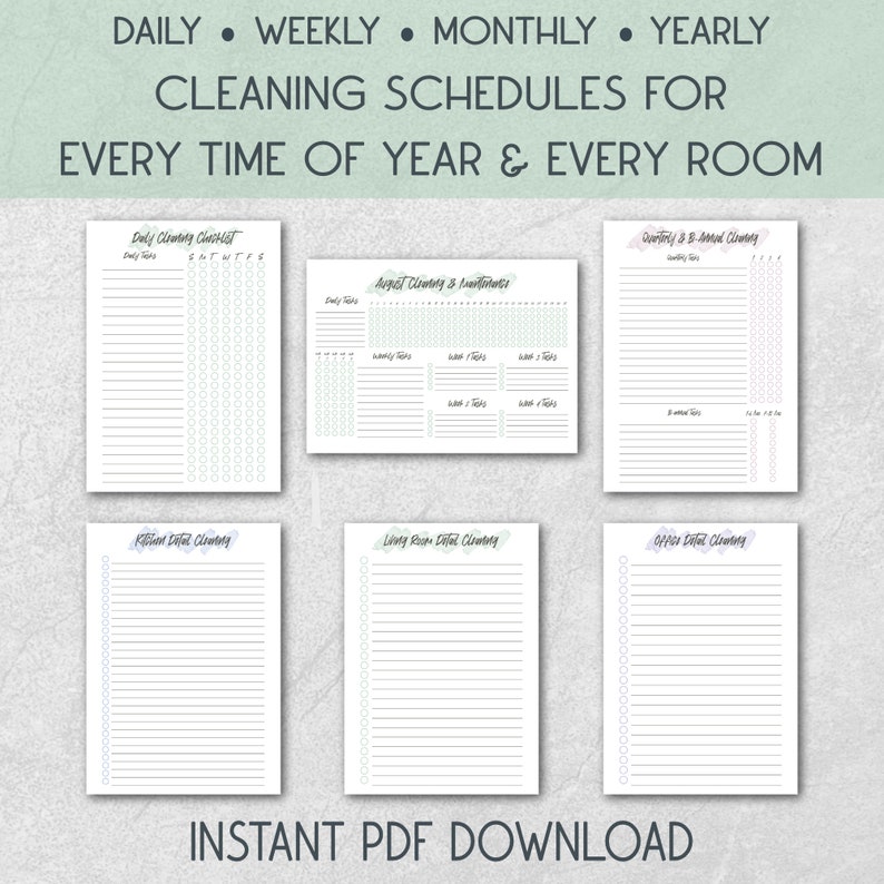 Cleaning Schedule Printable, Printable Cleaning Checklist, Household ...