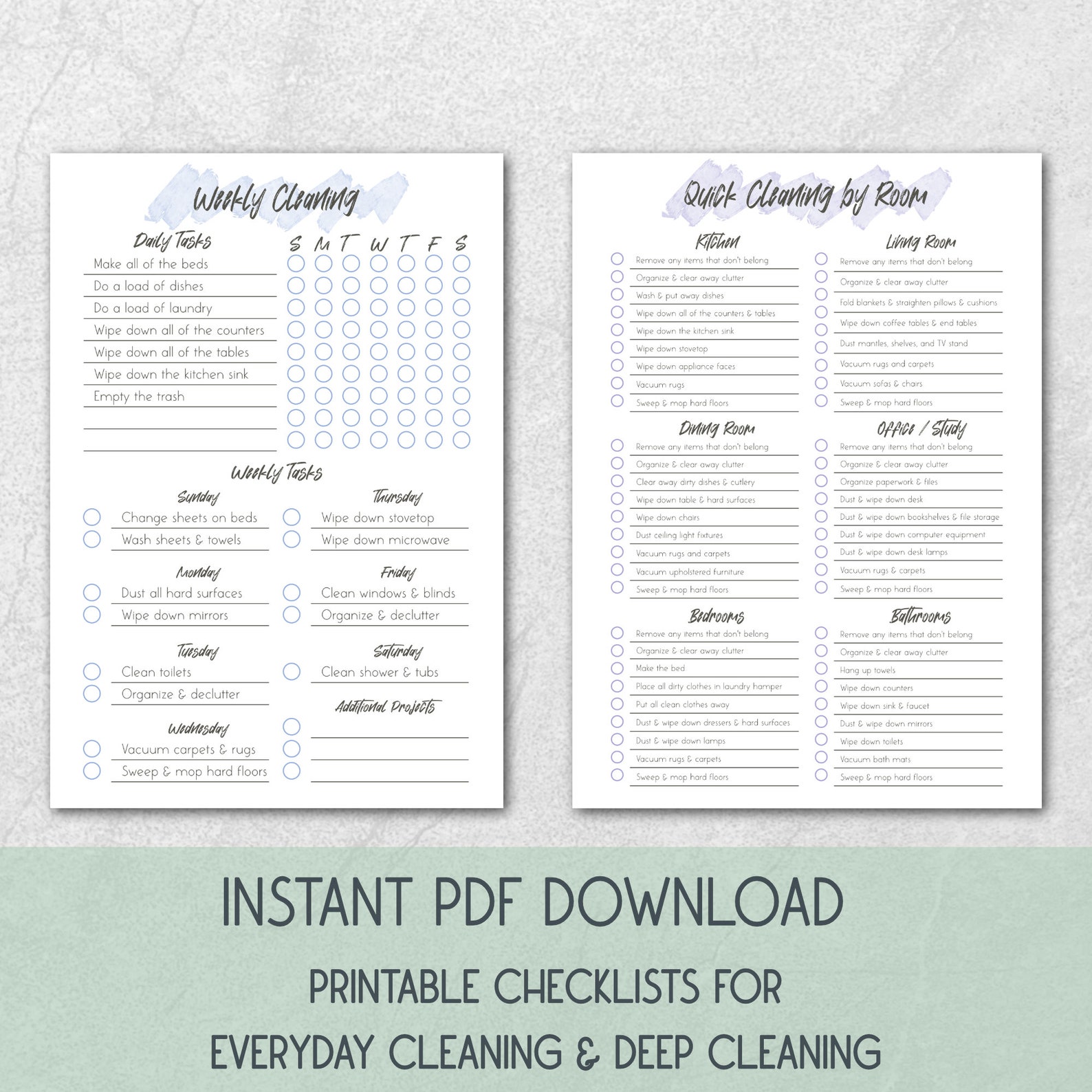 Cleaning Schedule Printable, Printable Cleaning Checklist, Household ...