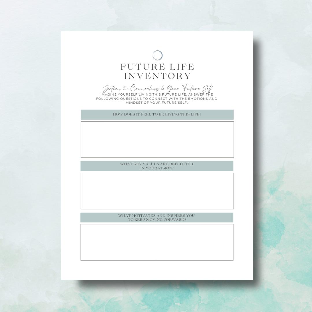 Future Life Inventory Worksheet Printable | 3-page Digital PDF for Goal ...