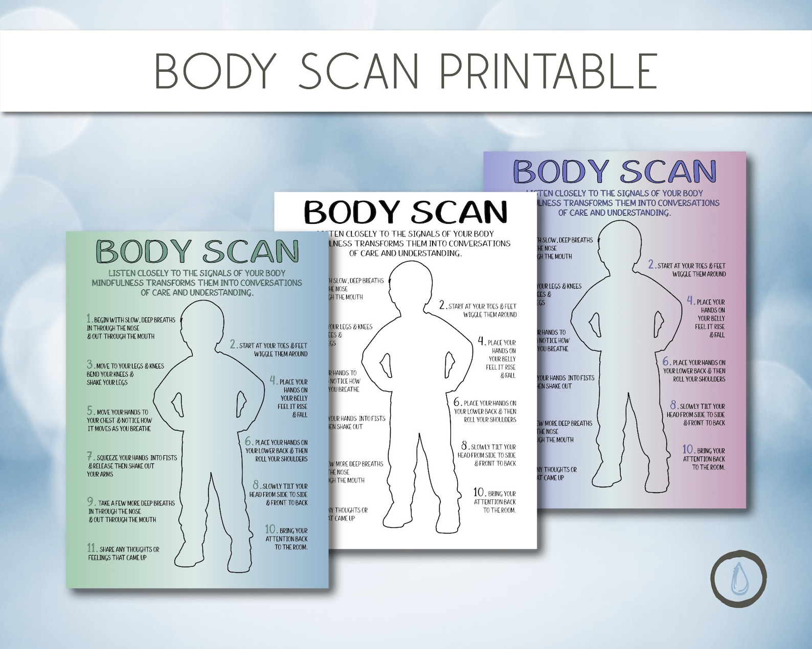 Mindful Body Scan Printable for Kids | Relaxation Exercise (digital ...