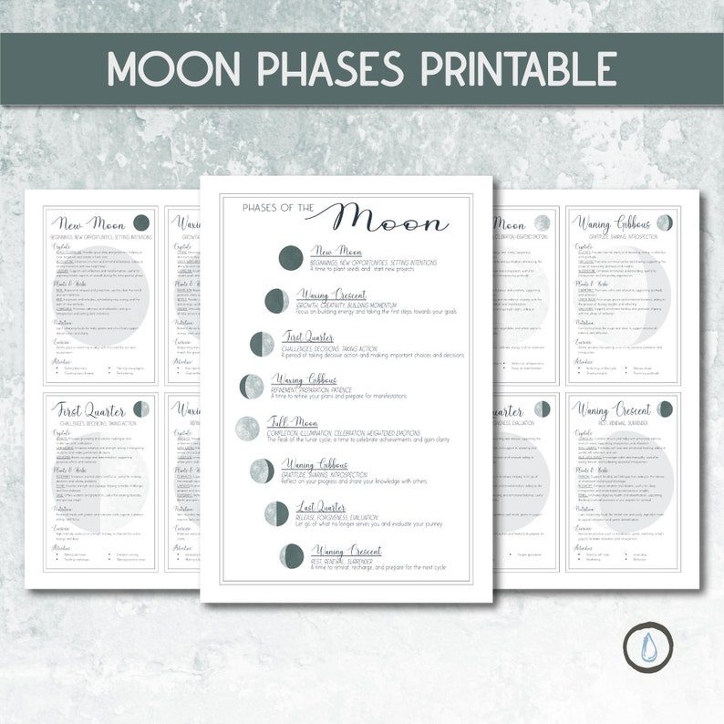 Moon Phases Guide Printable | Guided Lunar Cycle Rituals | Journaling ...