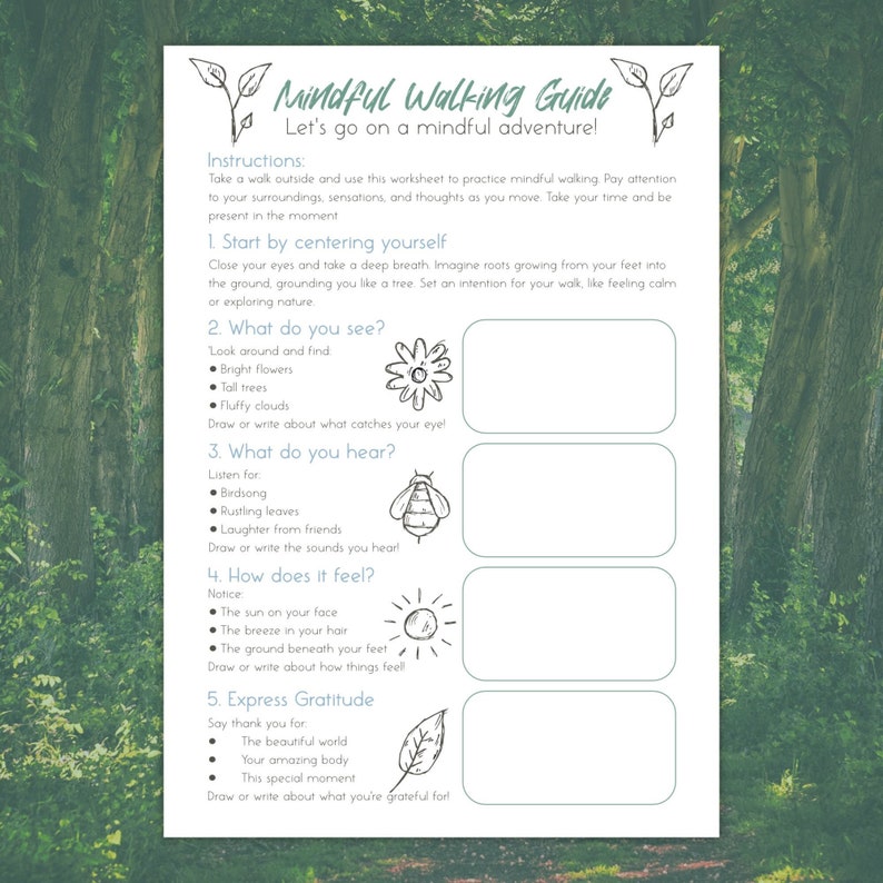 Mindful Walking Guide for Kids | Printable PDF | Montessori Activity ...