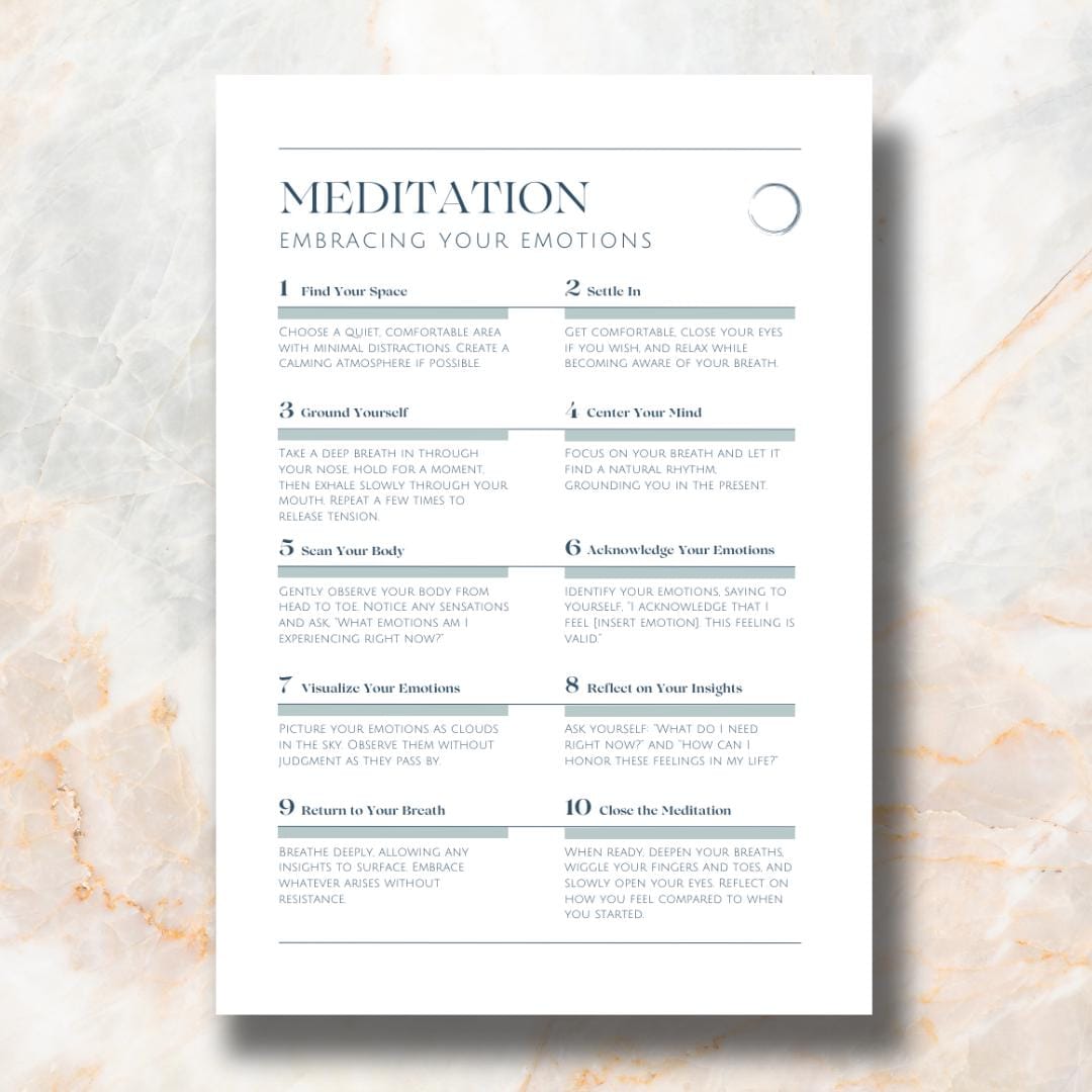 Embracing Your Emotions Meditation Script Printable | Digital Download ...