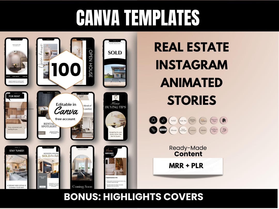 100 Real Estate Instagram Story & Highlights Templates With Resell ...