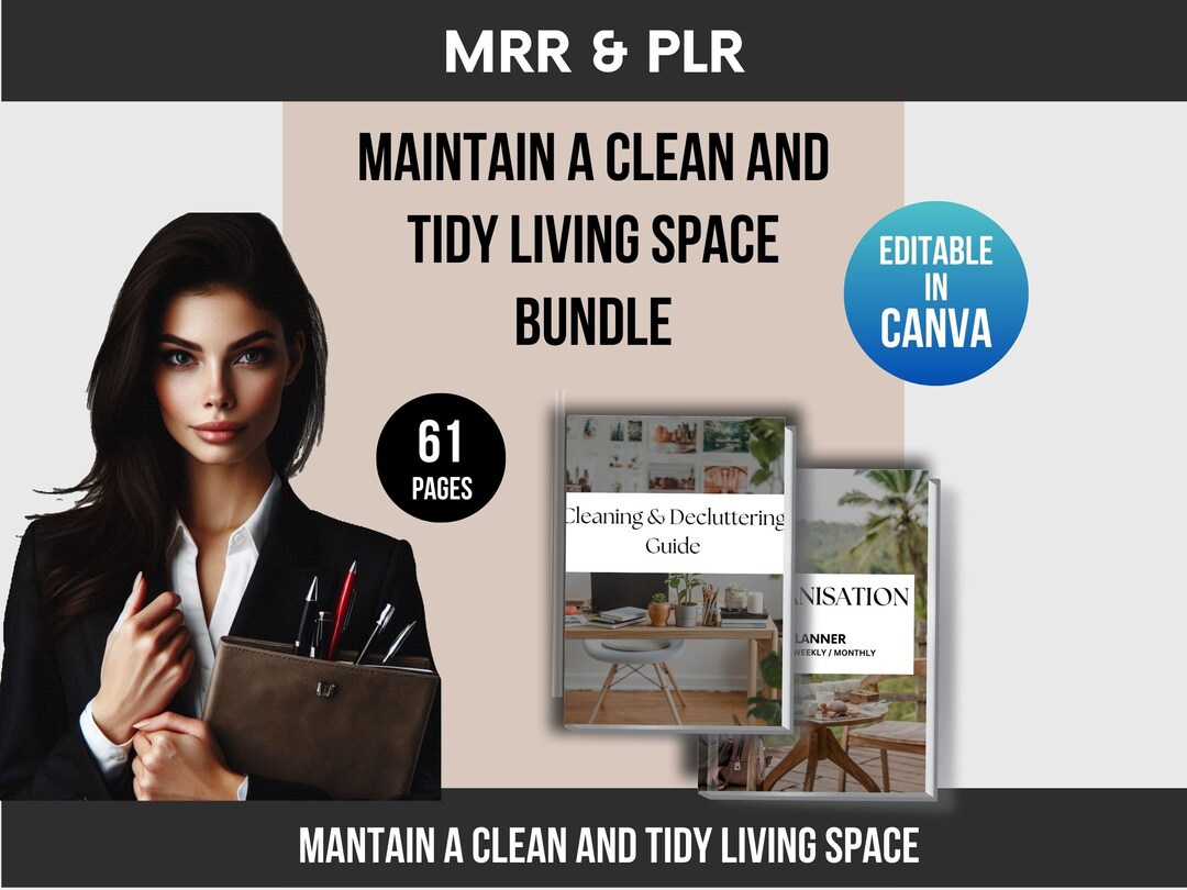 MRR PLR Canva Editable Template Cleaning Bundle Cleaning Checklist With ...