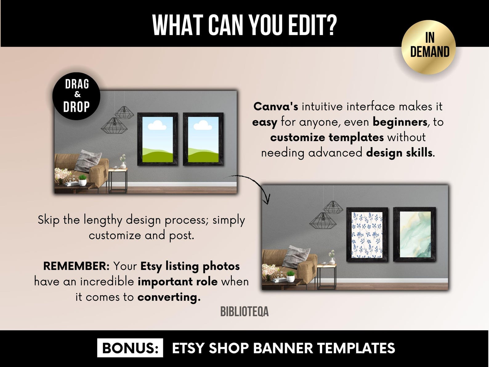 PLR MRR Mockup Canva Template Bundle Digital Products Sales Scene Wall ...