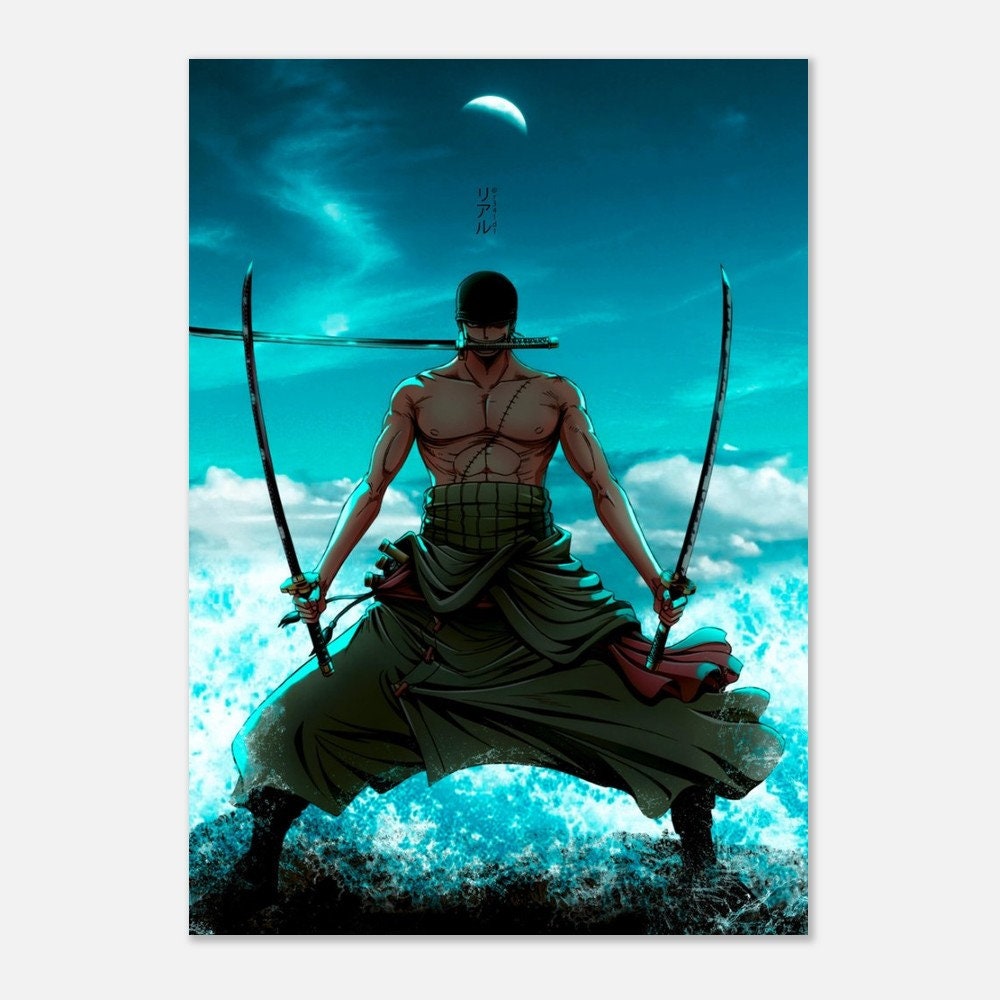 ANIME ONE PIECE Roronoa Zoro Swordsman Canvas Canvas Mural Wall Art ...