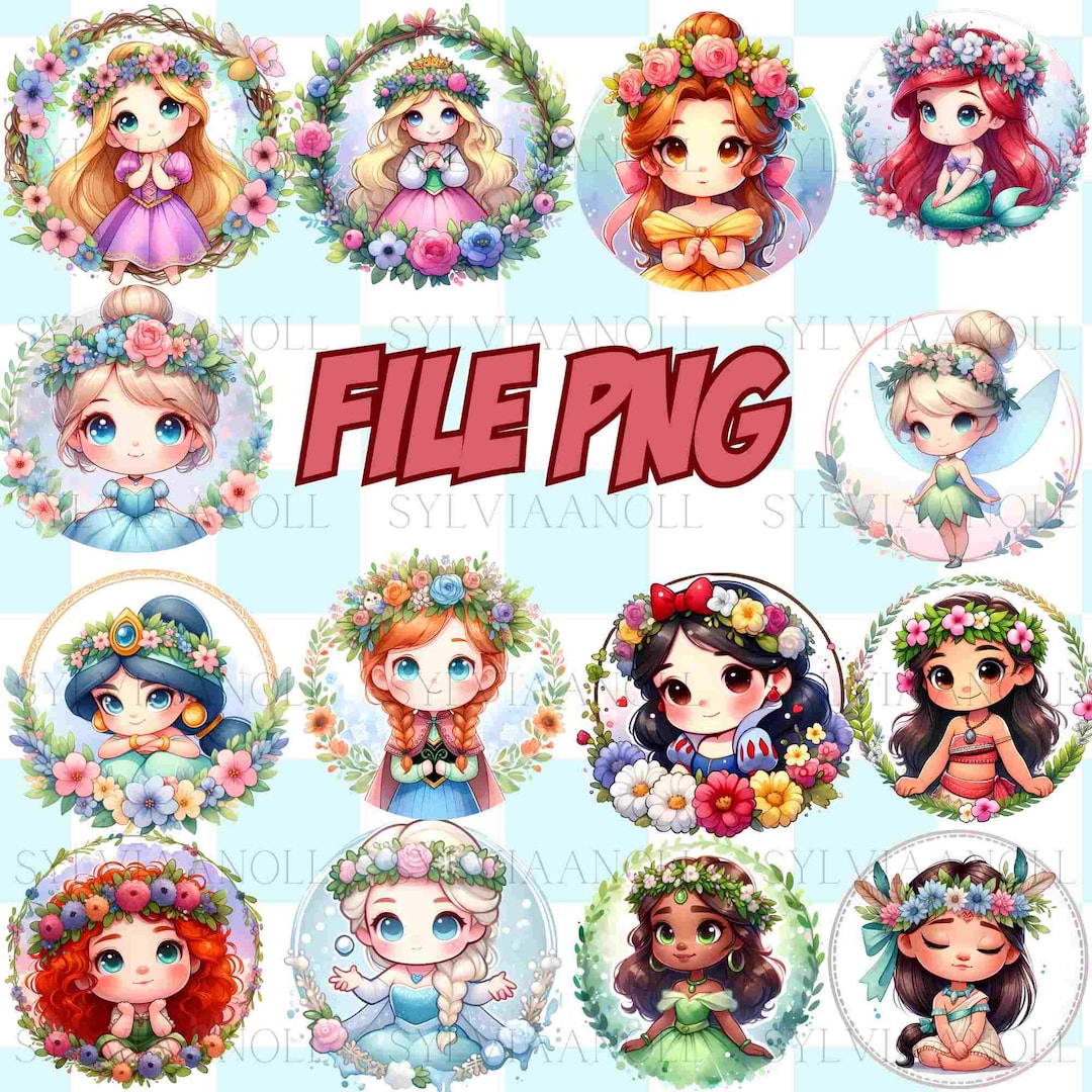 Chibi Princess PNG, Princess Clipart Instant Download, Princess PNG ...