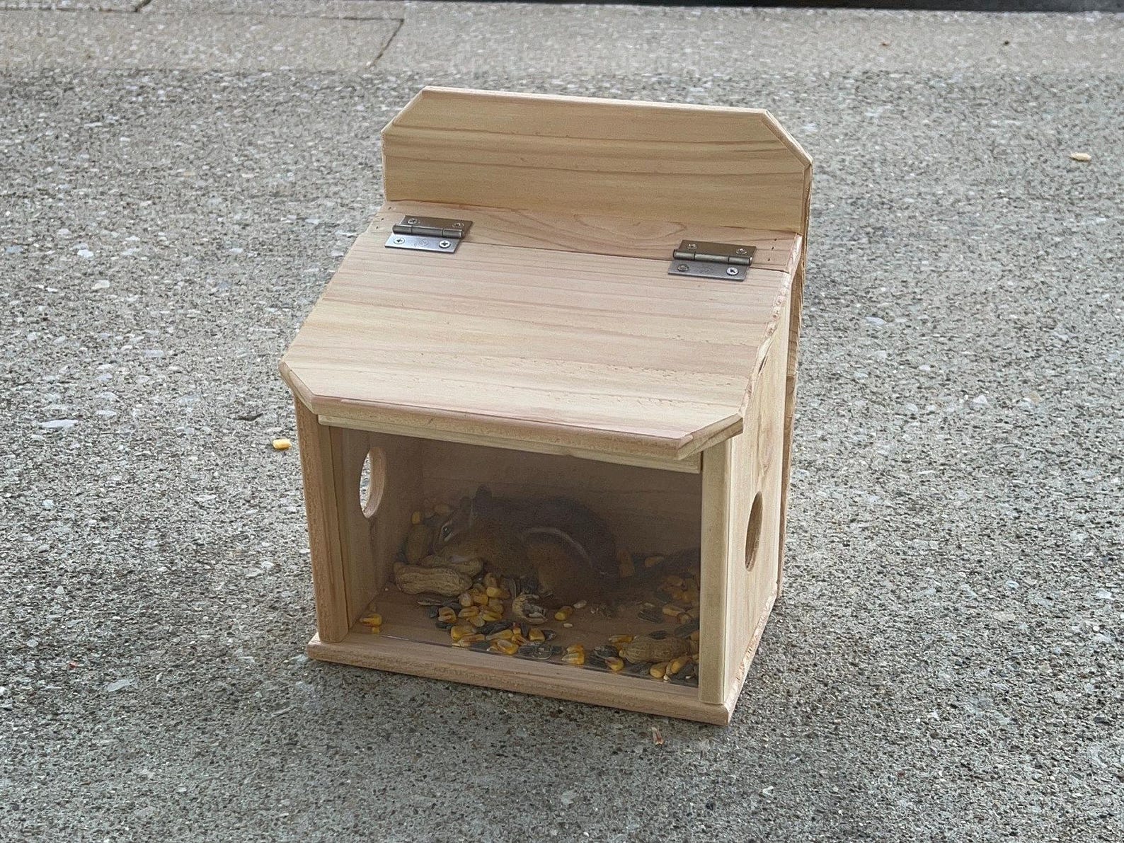 Large Cedar Chipmunk Dual Access Feeder With Predator Guard - Etsy
