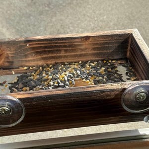 Handmade Window Bird/squirrel Feeder With A Torched Finish Waterproofed ...