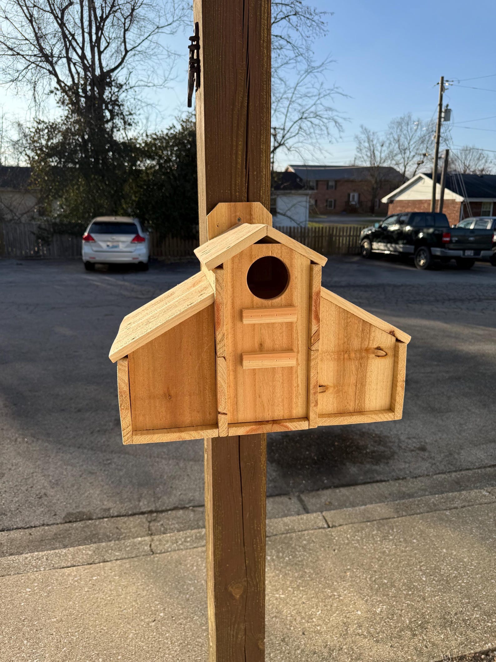 Cedar Squirrel Mansion Nesting Box With Dual Compartments and Inside ...