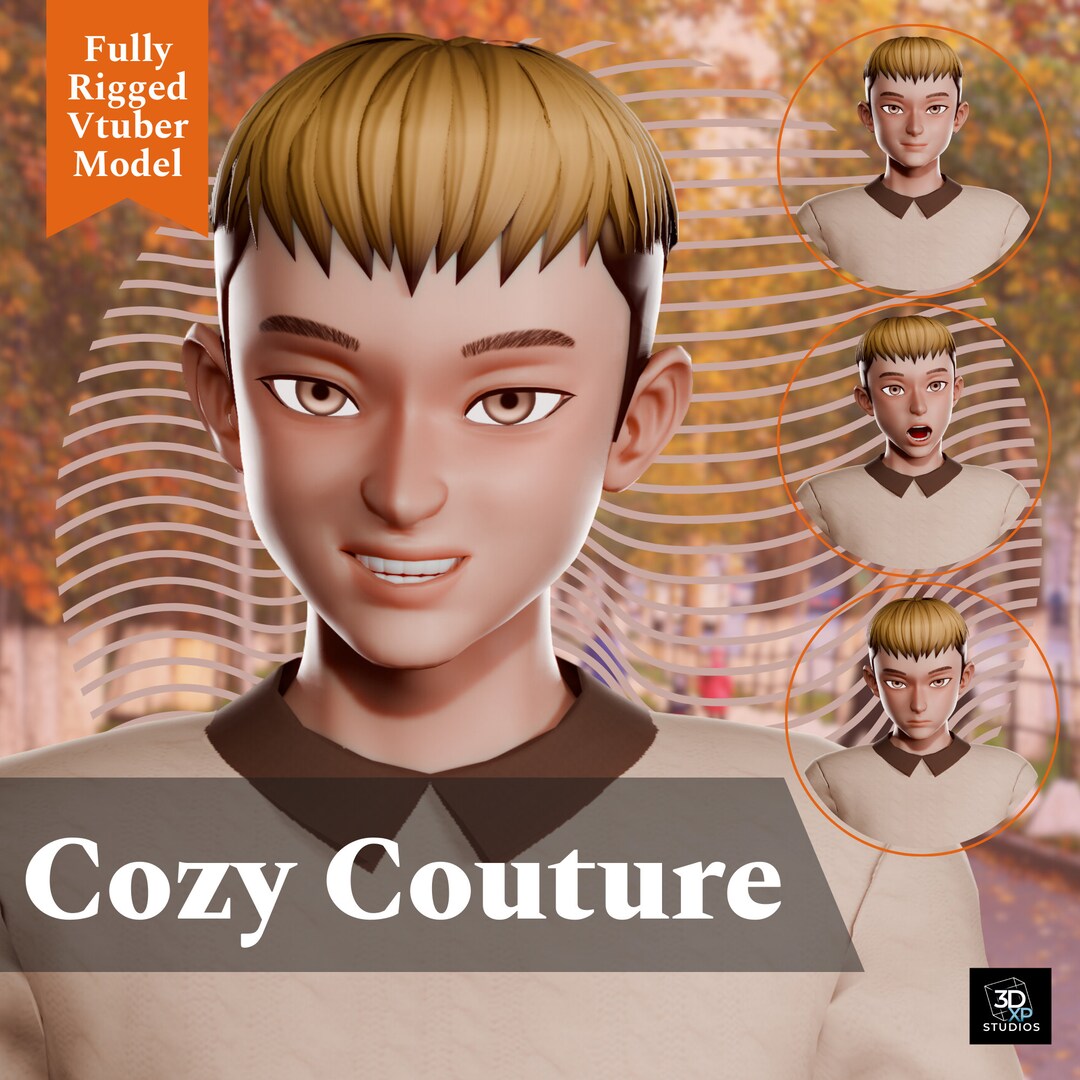 Cozy Couture 3D Vtuber Model 3d Avatar 3D Character 3D Asset Vstreamer ...