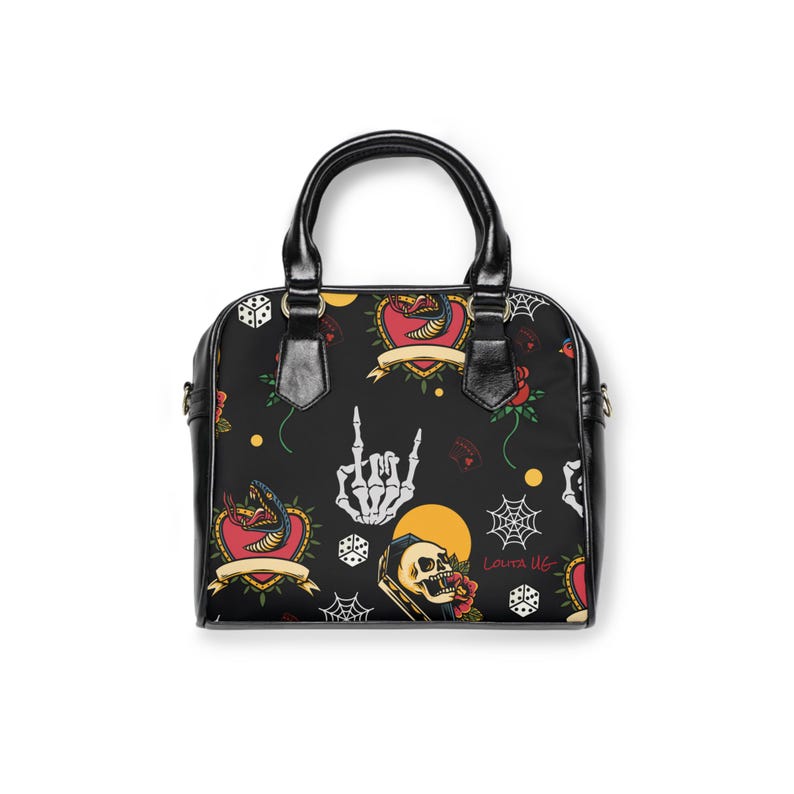 Blasted Baddie Tattoo Bag Black Purse Womens Leather Purse Skull Purse ...