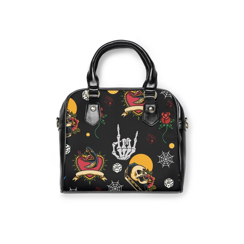 Blasted Baddie Tattoo Bag Black Purse Womens Leather Purse Skull Purse ...