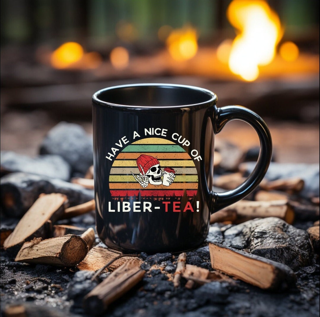 Helldivers 'have a Nice Cup of Liber-tea' Glossy Black Mug Helldivers 2 ...