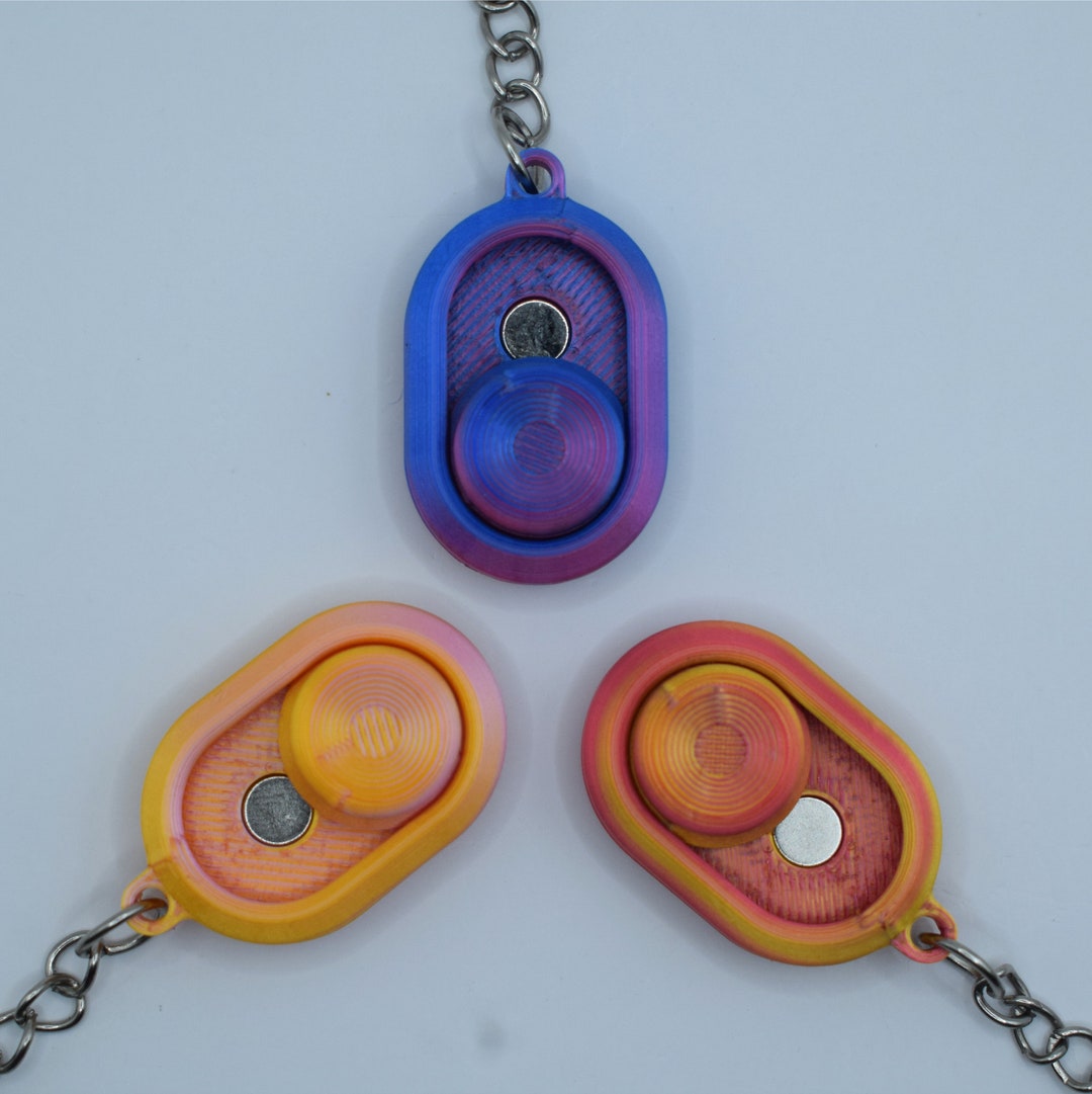 3D Printed Magnetic Fidget Toy Thumb Slider Keychain - Etsy UK
