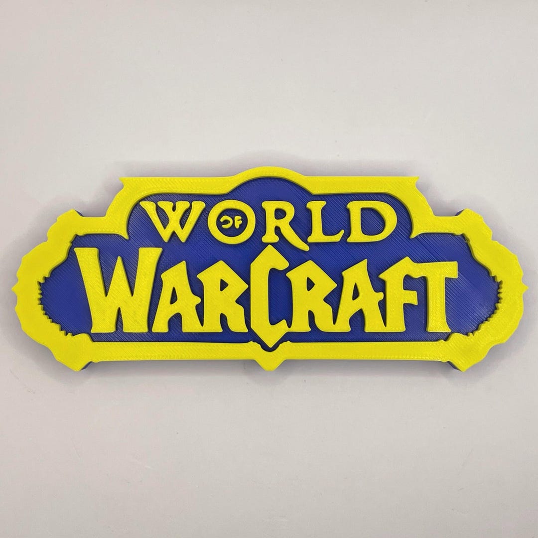 World of Warcraft Sign, 3D Printed Video Game Shelf / Desk Art, Display ...