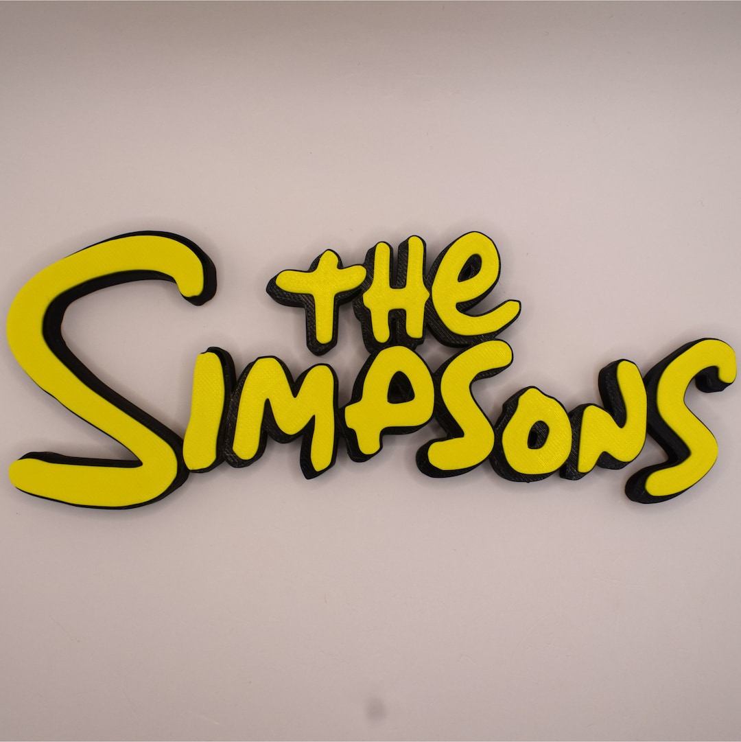 Simpsons Logo Sign, 3D Printed TV Series Shelf / Desk Art, Display ...