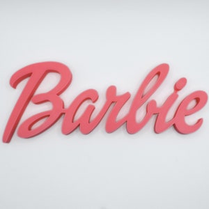 Barbie Logo Sign, 3D Printed Film Shelf / Desk Art, Display Ornamental ...