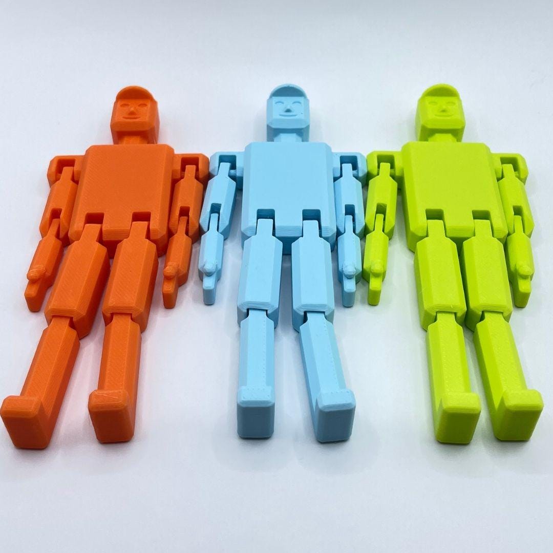 Fidget Man 3D Printed Flexible Stress Relief Sensory Toy for Kids ...