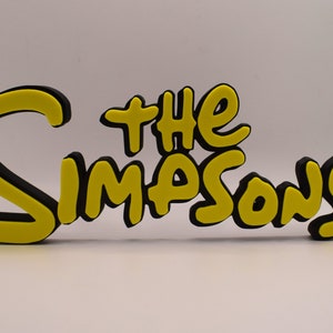 Simpsons Logo Sign, 3D Printed TV Series Shelf / Desk Art, Display ...