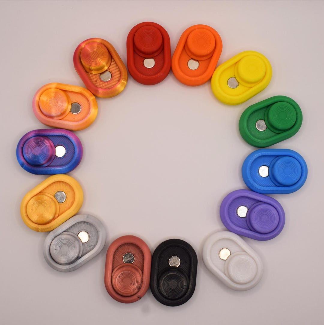 3D Printed Magnetic Thumb Slider Fidget Toy - Small Tactile Gift - Etsy UK