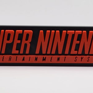 SNES Logo Sign, 3D Printed Video Game Shelf / Desk Art, Display ...