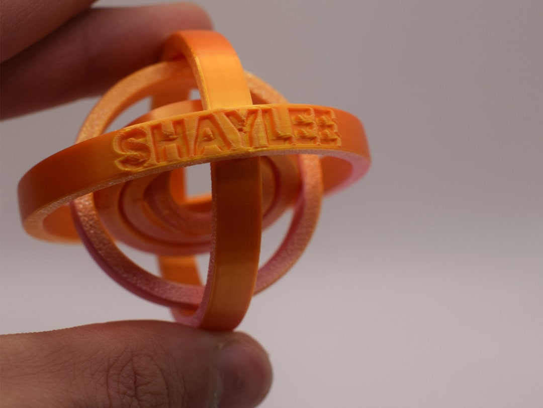 Personalised Gyroscopic Spinner Fidget, Customised 3D Printed Fidget ...