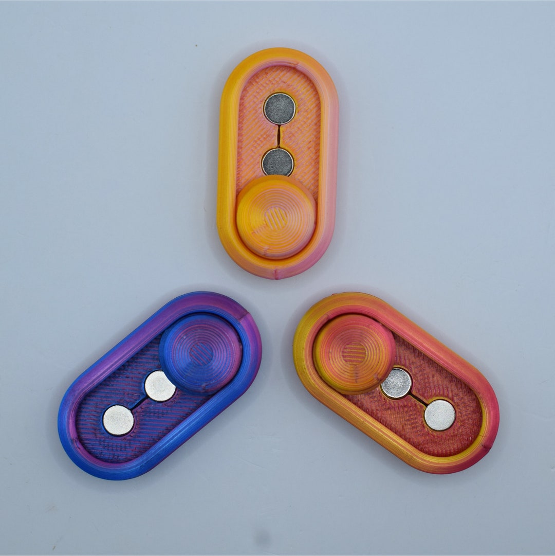 Fidget Toy Thumb Slider Deluxe 3D Printed Magnetic Small Fidget Toy ...