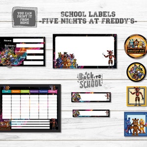 Etiquetas escolares imprimibles Five Nights at Freddy's, etiquetas para ...