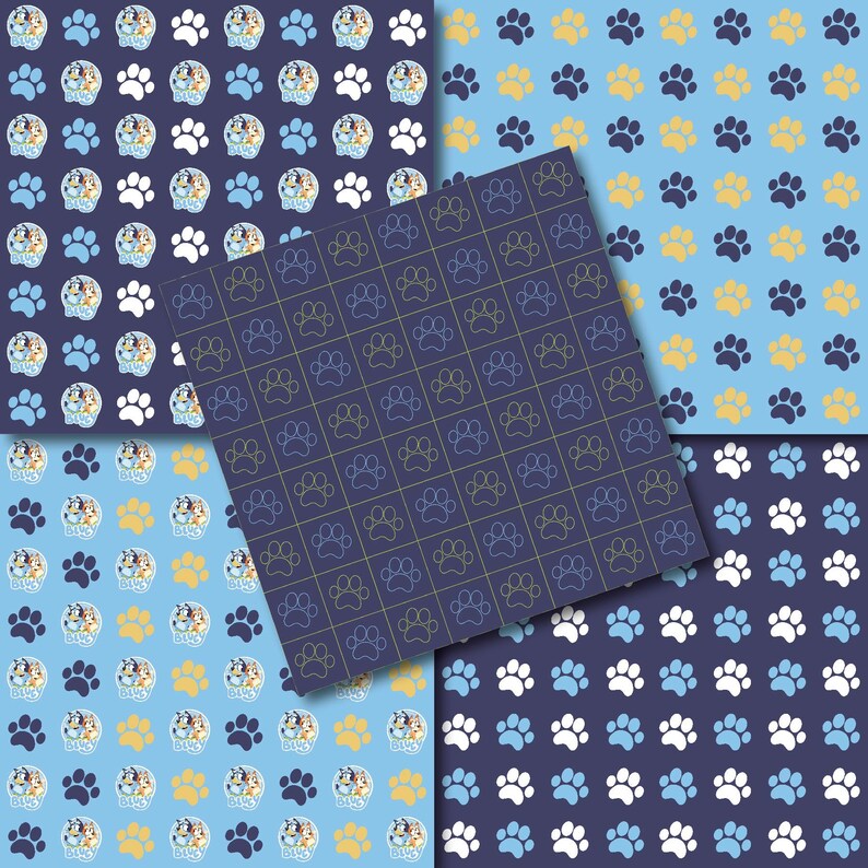 Digital Paper Bluey, papel digital, diseño, bluey fondo, birthday party ...