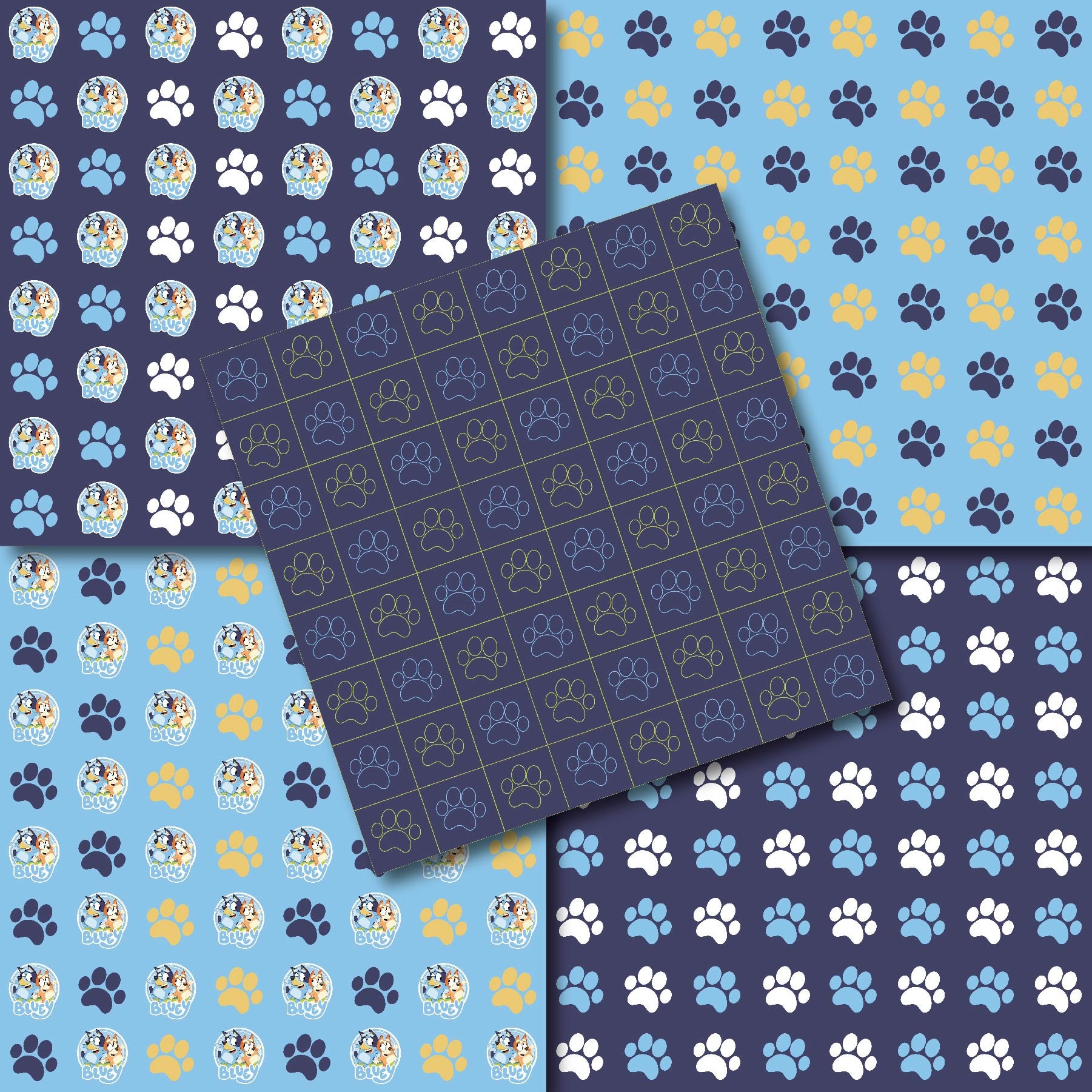 Digital Paper Bluey, Digital Paper, Design, Bluey Background, Birthday ...