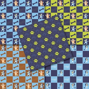 Digital Paper Bluey, papel digital, diseño, bluey fondo, birthday party ...