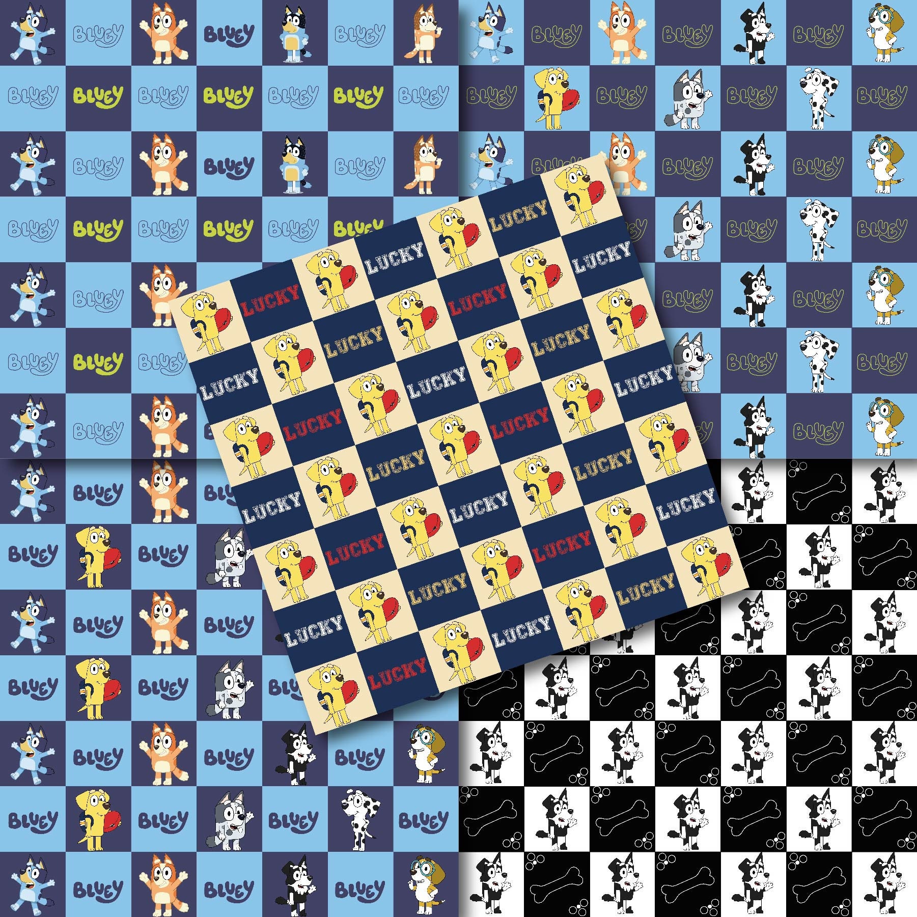 Digital Paper Bluey, Digital Paper, Design, Bluey Background, Birthday ...