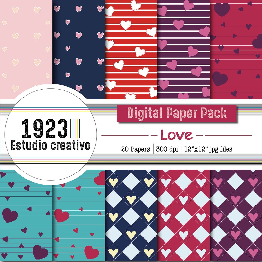 Digital Paper Love, Love, Friendship, Digital Paper, Design, Love ...