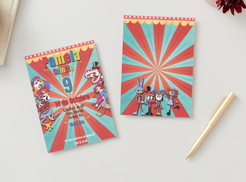 Amazing Digital Circus Invitation, Editable Invitation, Template ...