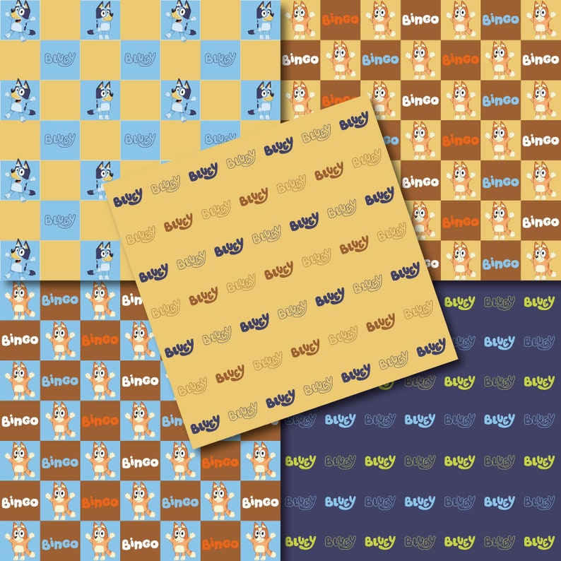 Digital Paper Bluey, papel digital, diseño, bluey fondo, birthday party ...