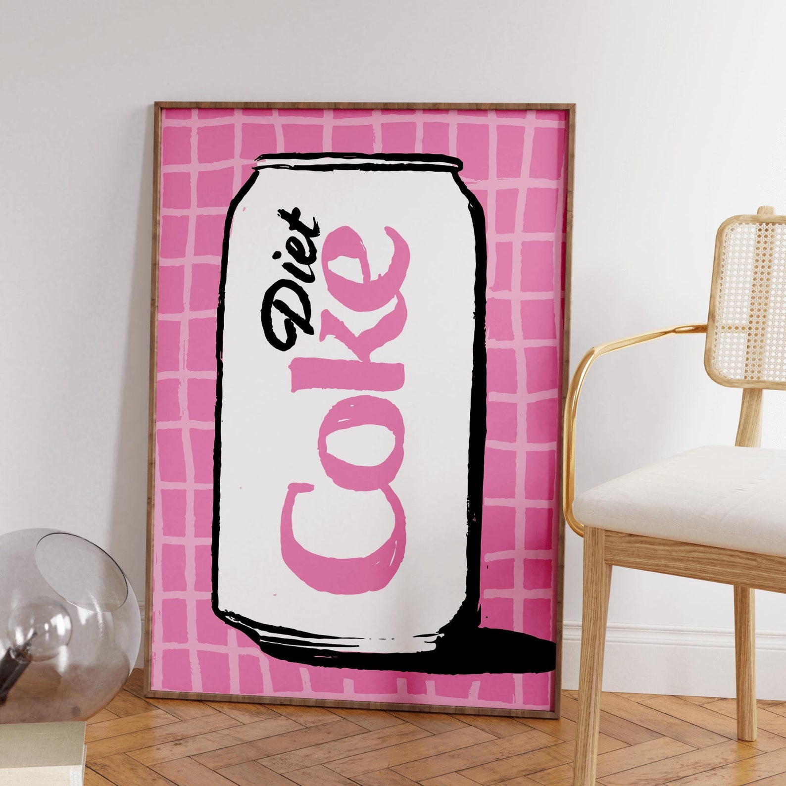 Diet Coke Poster Club Print Wall Decor Art Dorm Room Illustration ...