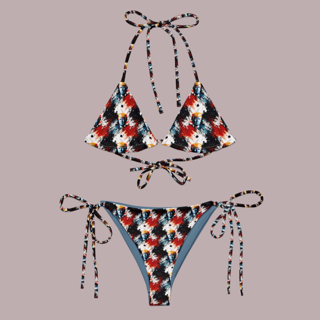 Donald Trump String Bikini | Abstract Splattered Brushstroke Paint ...