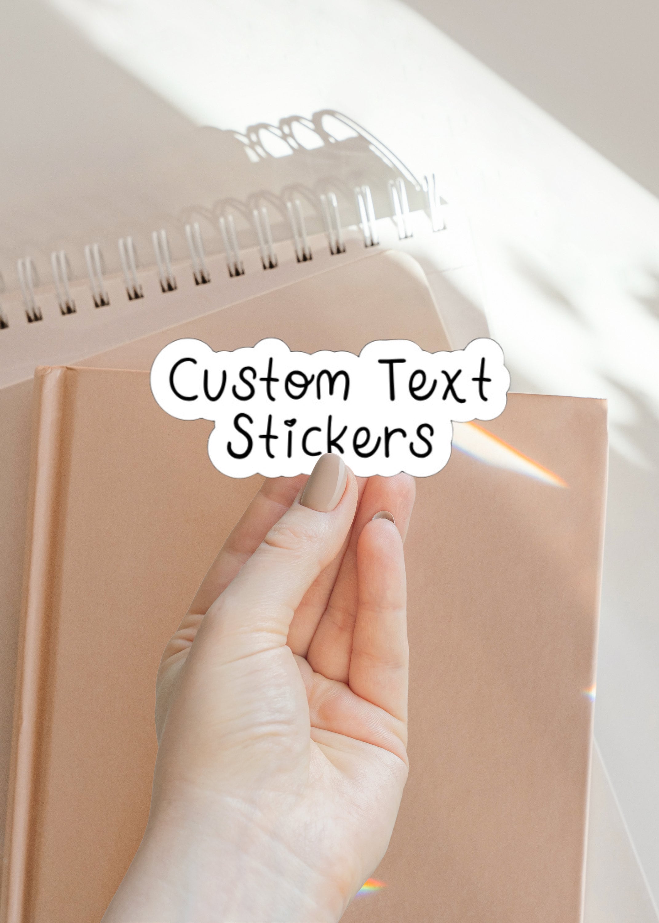 Custom Text Sticker Die Cut Sticker Matte Vinyl, Personalized Text ...