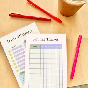 Routine Tracker Notepad - Weekly Habits, 50 Sheets, 5 X 7inches, Spring ...
