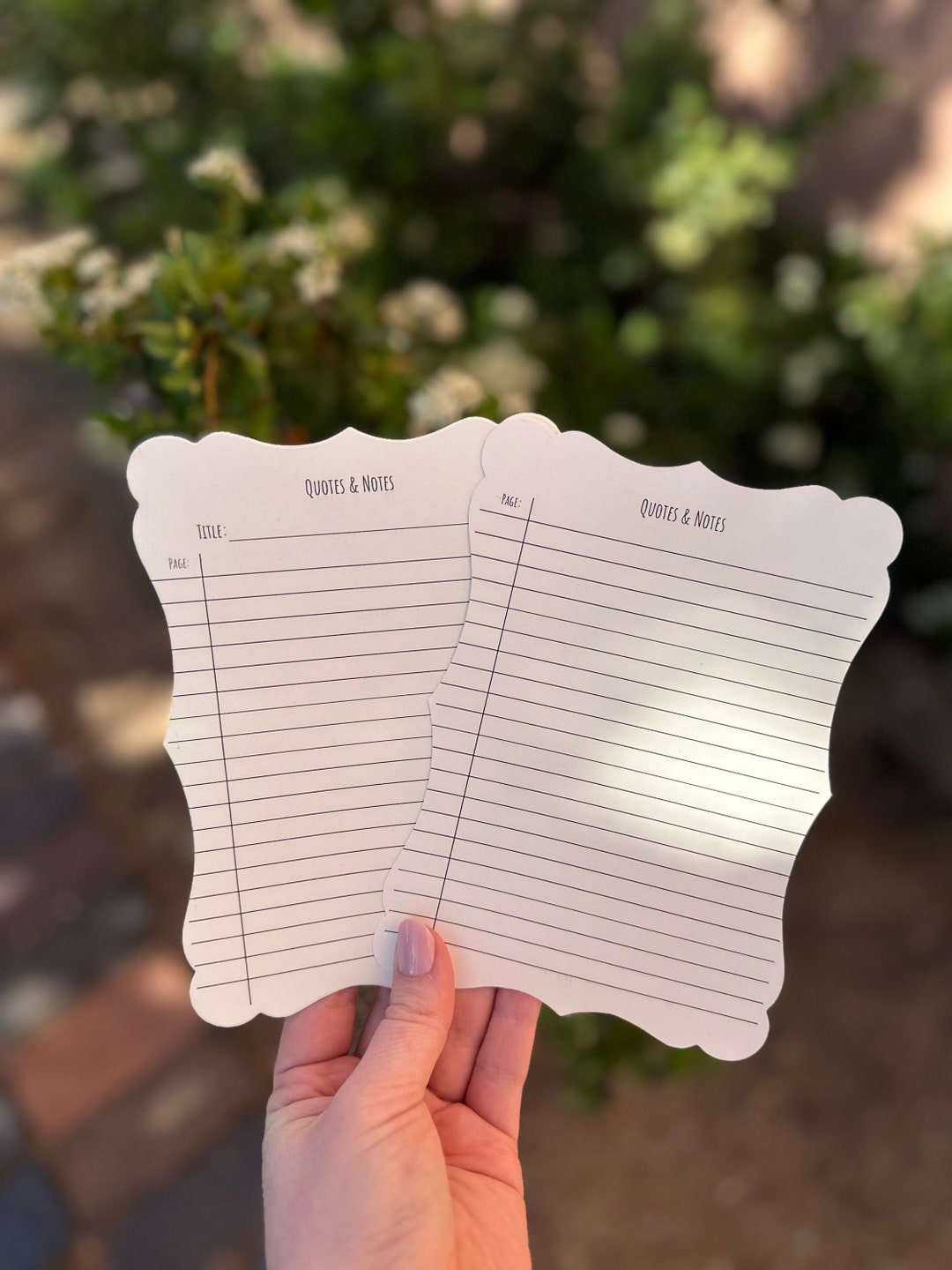 Oversized "quotes & Notes" Bookmark, Double Sided Lined Writable ...