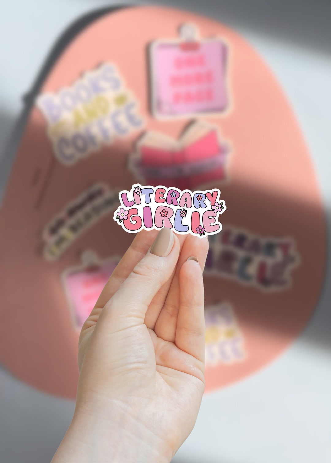 Literary Girlie Sticker, Book Gift, Cute, Kawaii, Bookish Merch, Kindle ...