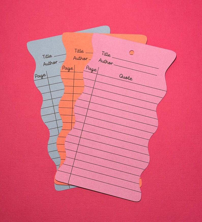 Oversized Quote Bookmarks Set of 3, Quote Tracker List, Page Number ...