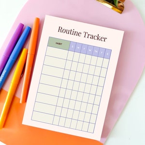 Routine Tracker Notepad - Weekly Habits, 50 Sheets, 5 X 7inches, Spring ...