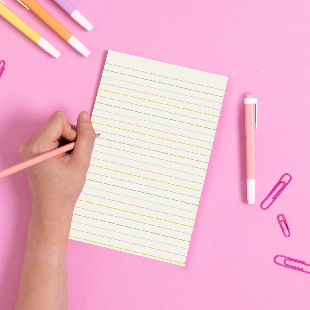 Colorful Notepad, Lined Notepad, Aesthetic Notepad, 50 Sheet Notepad ...